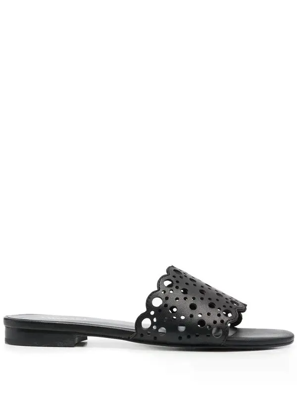 TWINSET Slip-on Flat Sandals - Black