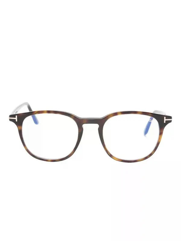 TOM FORD Geometric Frame Glasses - Brown