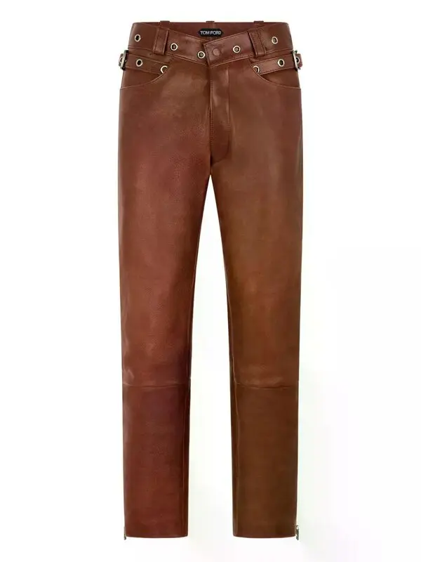 TOM FORD Buckle Leather Trousers