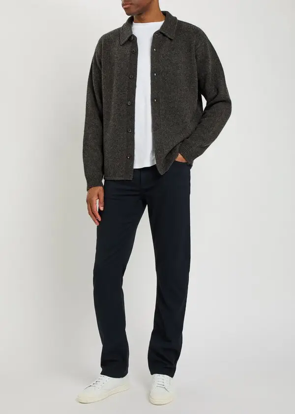 FRAME Brushed Wool And Yak-blend Overshirt - Charcoal