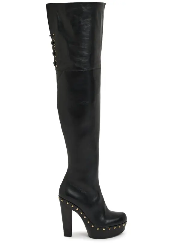 Chloé Lola 120 Leather Over-the-knee Boots - Black