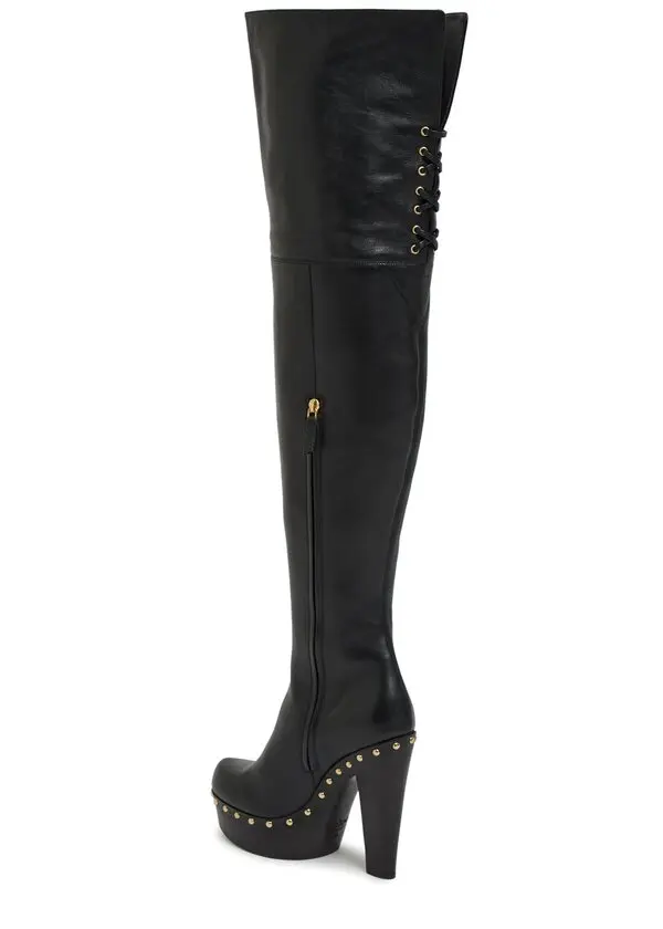 Chloé Lola 120 Leather Over-the-knee Boots - Black