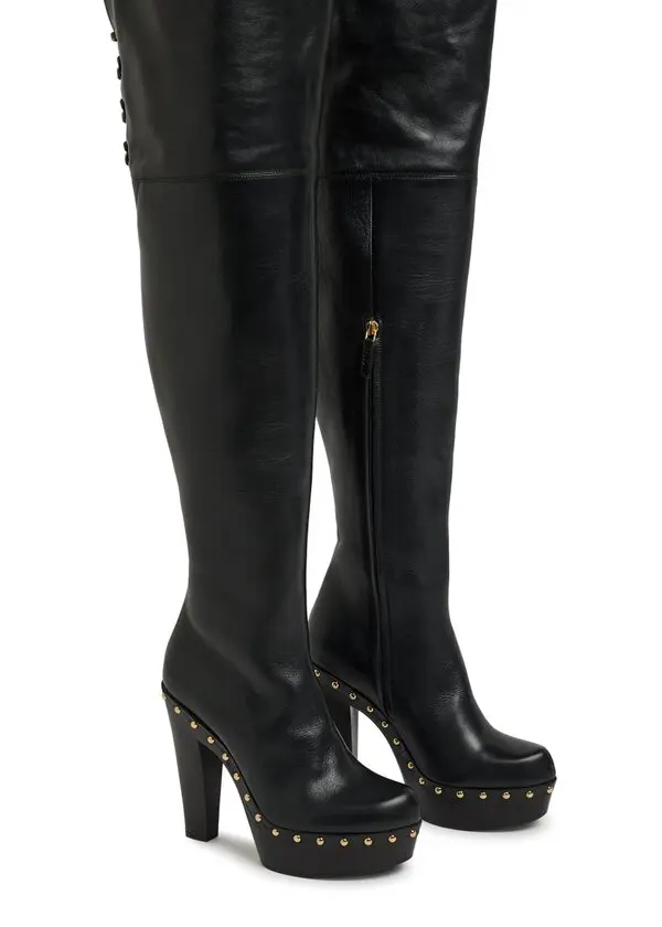 Chloé Lola 120 Leather Over-the-knee Boots - Black