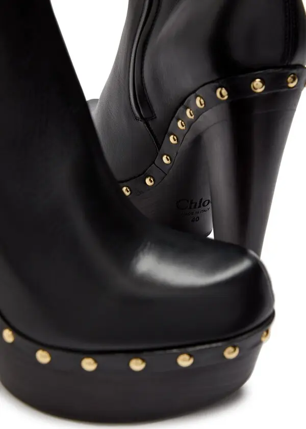 Chloé Lola 120 Leather Over-the-knee Boots - Black