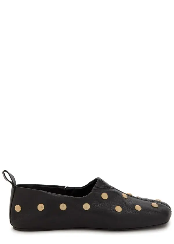 Chloé Rita Stud-embellished Leather Ballet Flats - Black