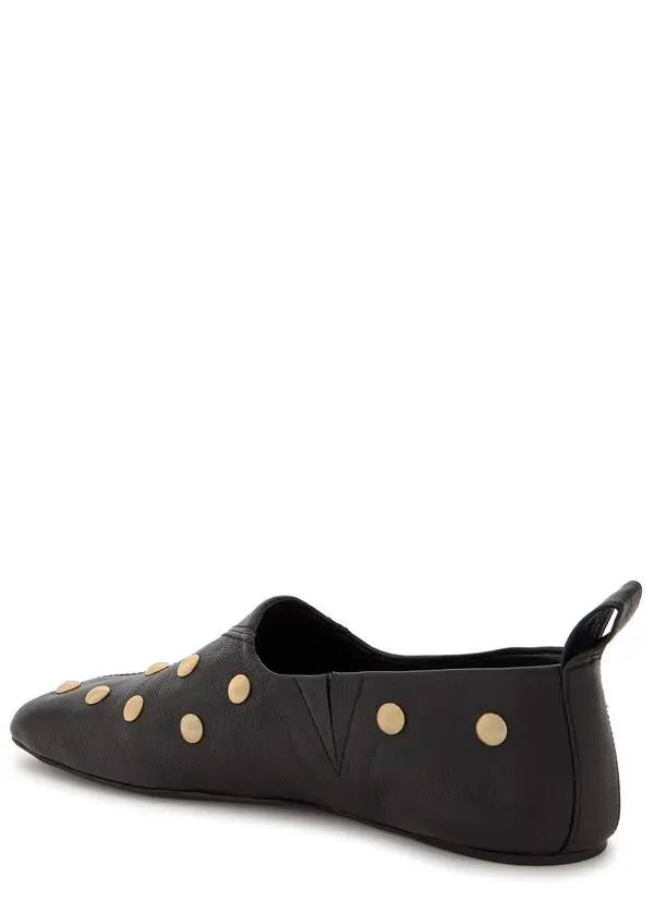 Chloé Rita Stud-embellished Leather Ballet Flats - Black