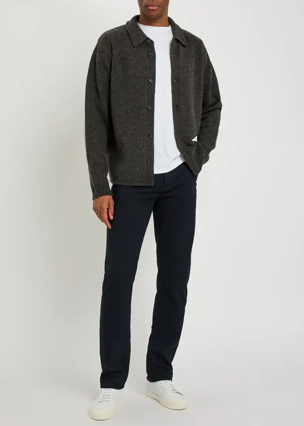 FRAME Slim Straight-leg Woven Trousers - Navy