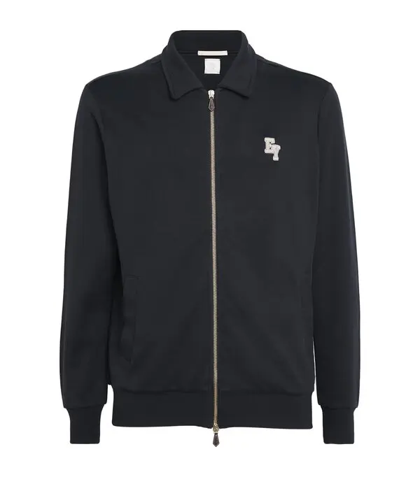 Eleventy Cotton-blend Logo Track Jacket