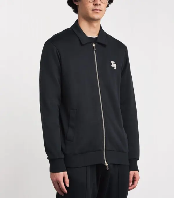 Eleventy Cotton-blend Logo Track Jacket