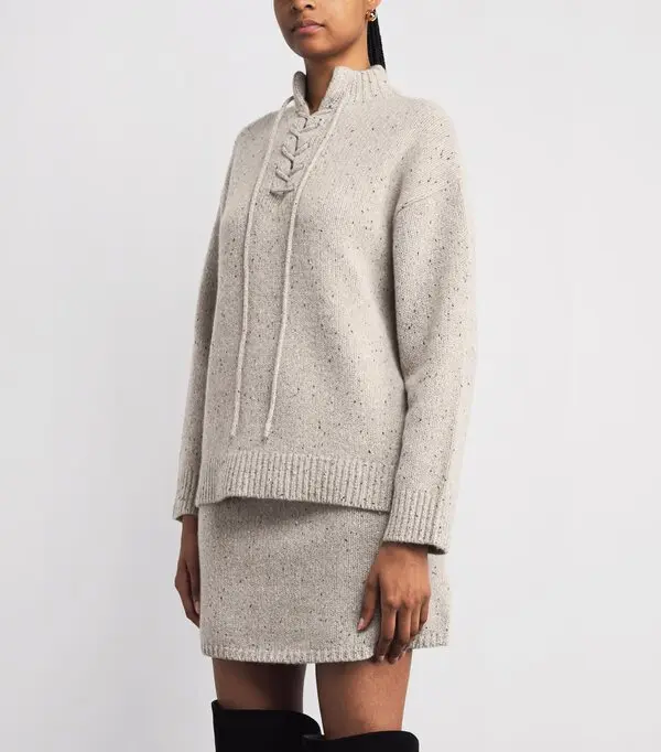 Theory Wool-cotton-cashmere Drawstring Sweater