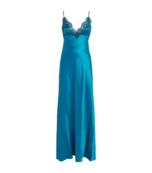 Rosamosario Silk Maxi Nightdress - Blue