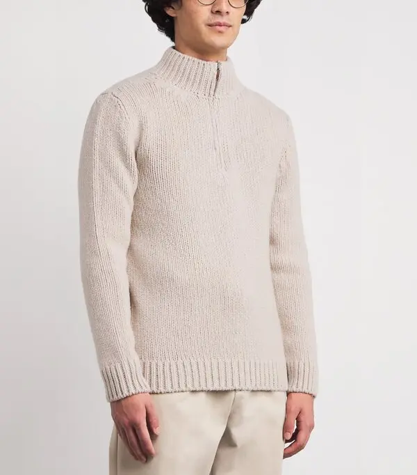 Eleventy Wool Quarter-zip Sweater