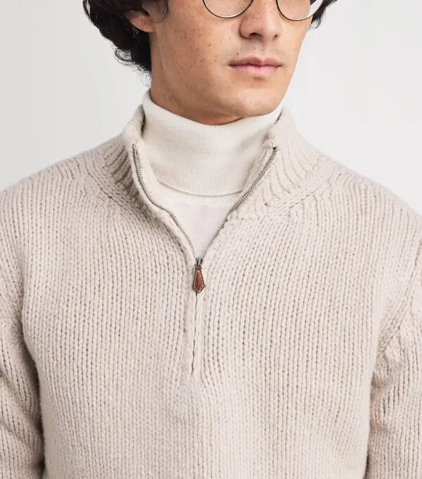 Eleventy Wool Quarter-zip Sweater