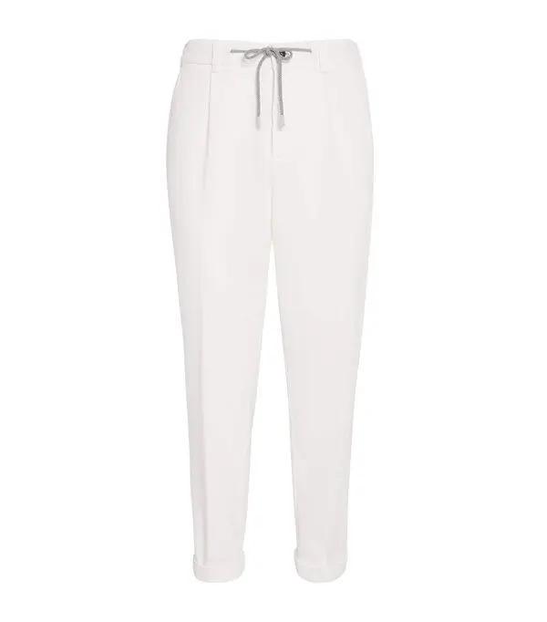 Eleventy Cotton Drawstring Tapered Trousers