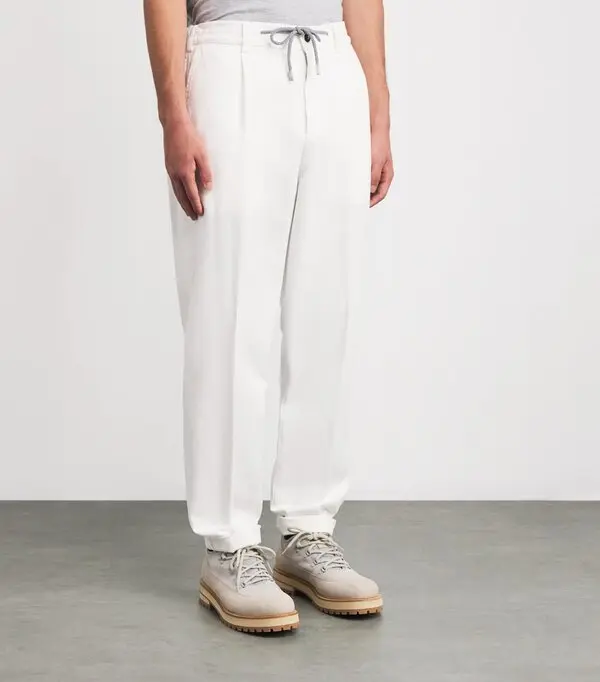 Eleventy Cotton Drawstring Tapered Trousers