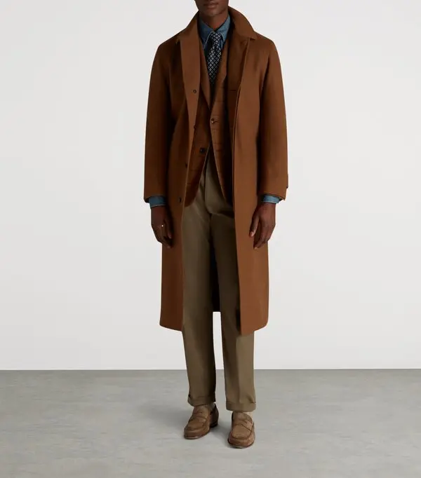 Dunhill Camel Balmacaan Coat