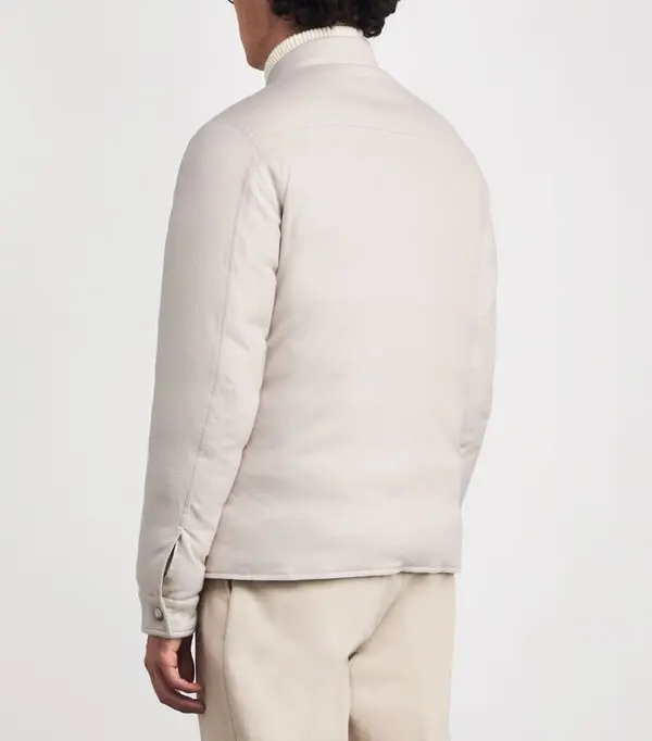 Eleventy Silk-cashmere Padded Overshirt