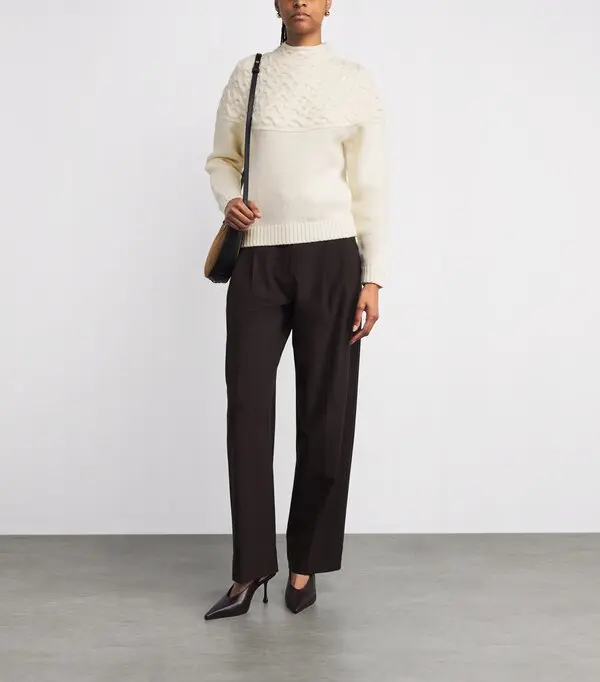 Theory Wool-cashmere Cable-knit Sweater
