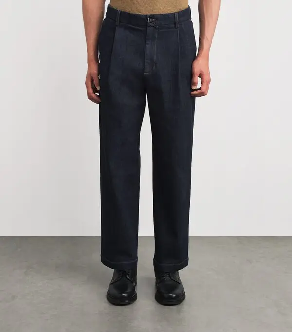 Barena Venezia Pleated Wide-leg Denim Jeans