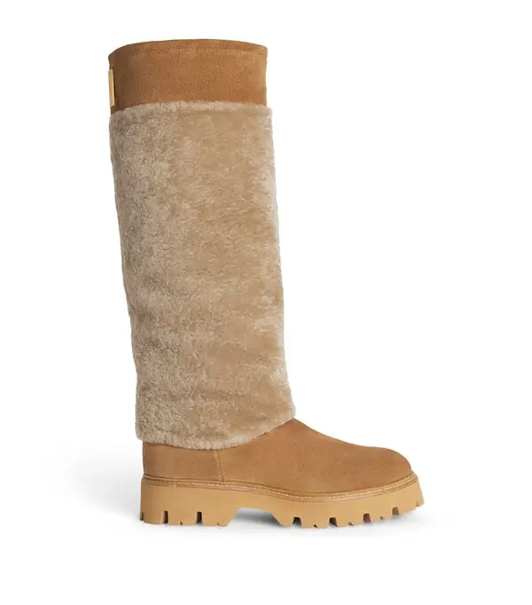 Eleventy Sheepskin Knee-high Boots