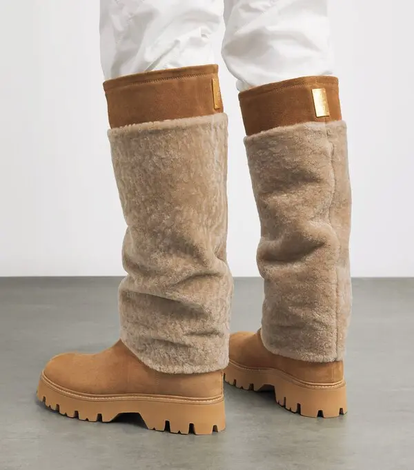 Eleventy Sheepskin Knee-high Boots