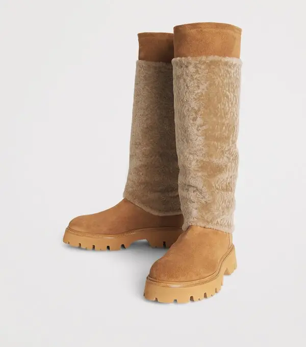 Eleventy Sheepskin Knee-high Boots