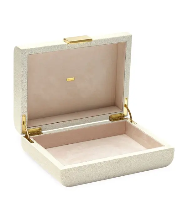Aerin Small Shagreen Modern Jewellery Box - Neutral