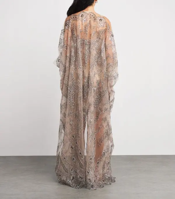 Rosamosario Embroidered Maxi Kaftan Robe