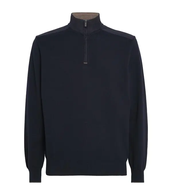Paul & Shark Virgin Wool Quarter-zip Sweater