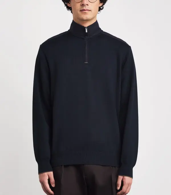 Paul & Shark Virgin Wool Quarter-zip Sweater