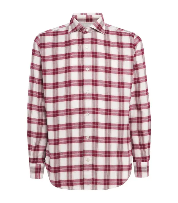 Eleventy Cotton-blend Check Shirt
