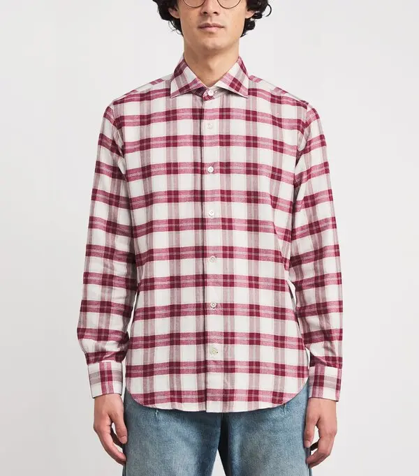 Eleventy Cotton-blend Check Shirt