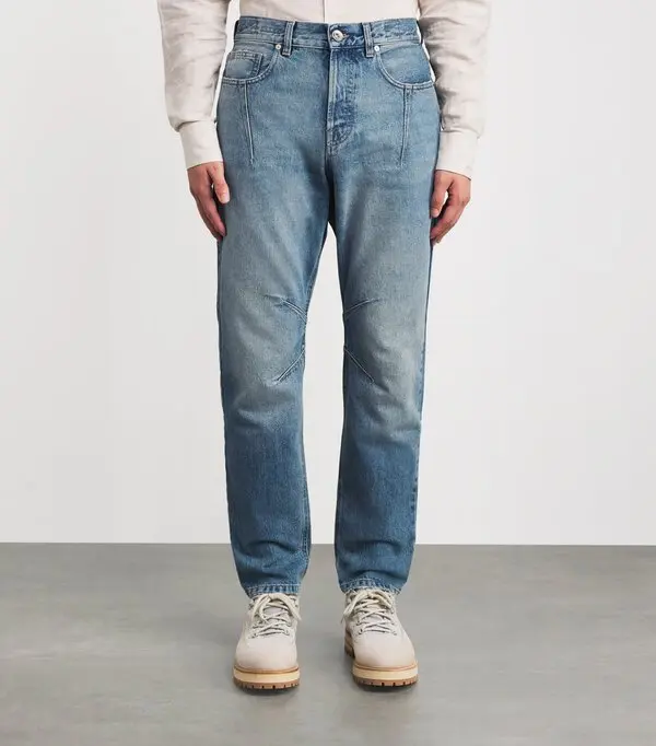 Eleventy Pleated Straight Leg Jeans