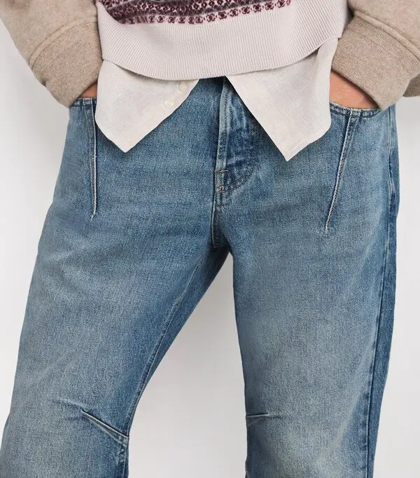 Eleventy Pleated Straight Leg Jeans