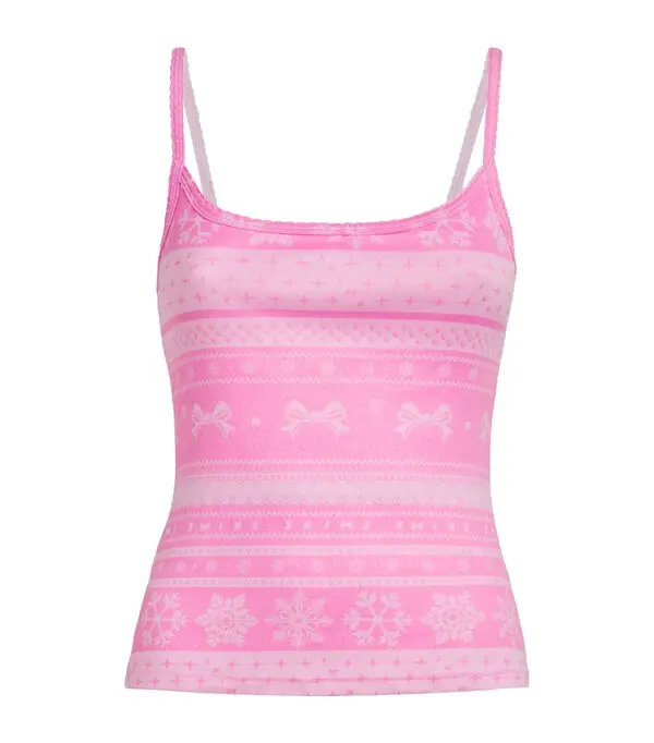 SKIMS Pointelle Plush Cami Top - Pink