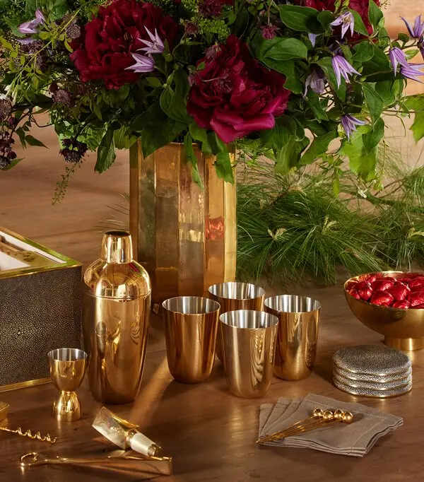 Aerin Set Of 4 Stainless Steel Fausto Julep Cups