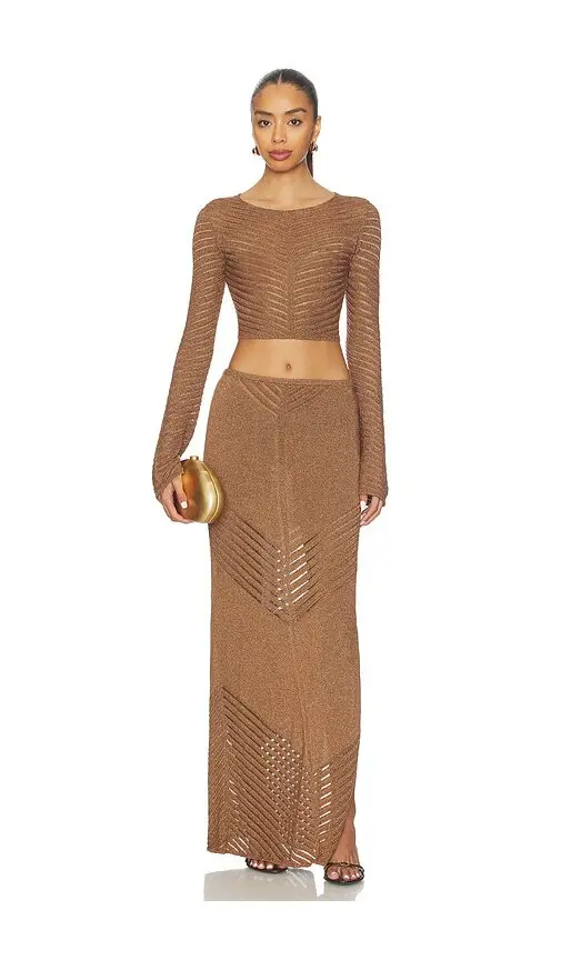 Devon Windsor Raya Metallic Top - Truffle