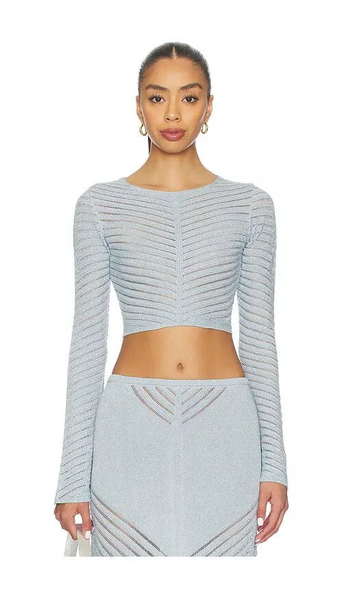 Devon Windsor Raya Metallic Top - Azure