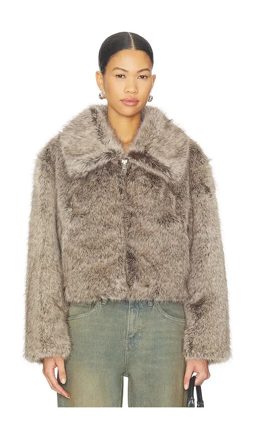 LAMARQUE Nova Faux Fur Zip-up Jacket