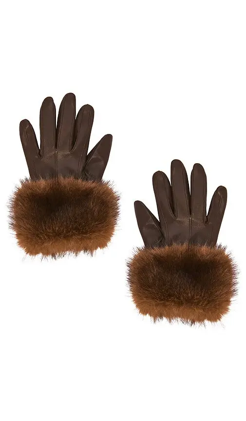 Adrienne Landau Leather Gloves - Chocolate