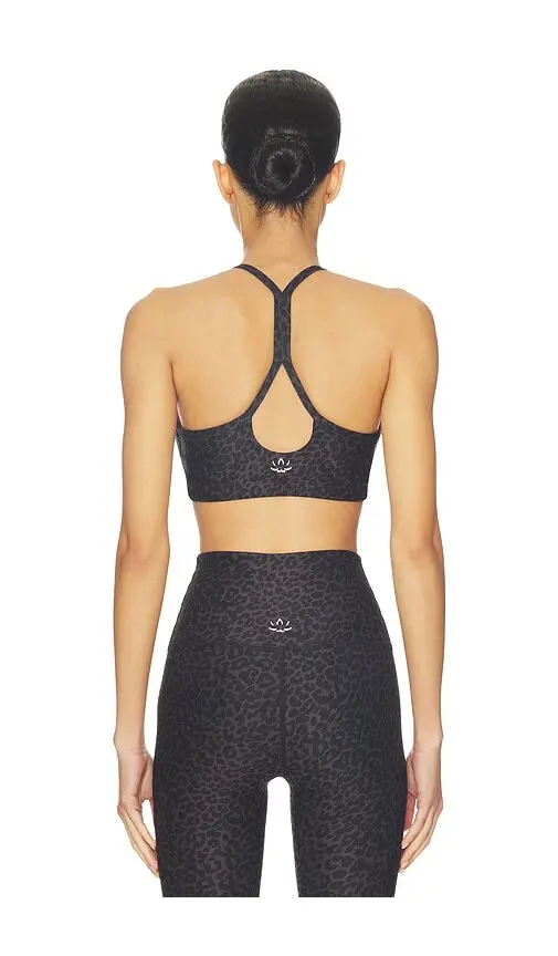 Beyond Yoga Softmark Slim Racerback Sports Bra In Brown - Espresso Leopard
