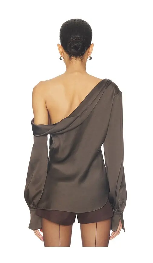 Simkhai Alice One Shoulder Top - Chocolate