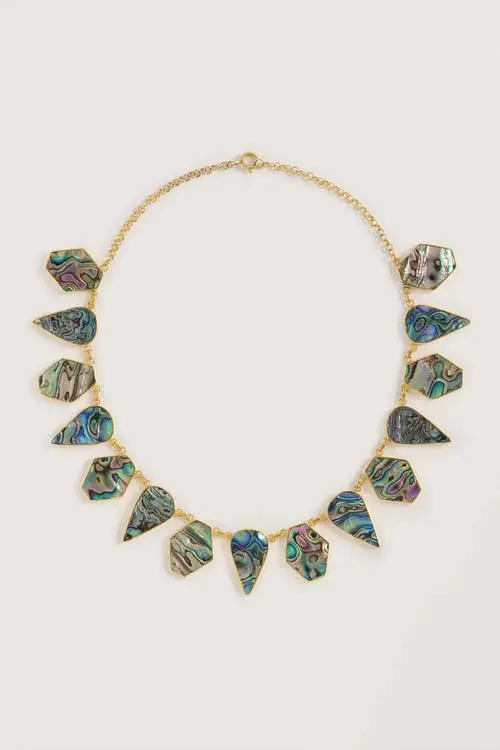 FREYA ROSE Warrioress Paua Necklace - Green