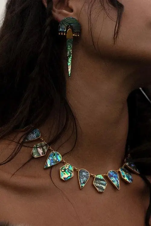 FREYA ROSE Warrioress Paua Necklace - Green