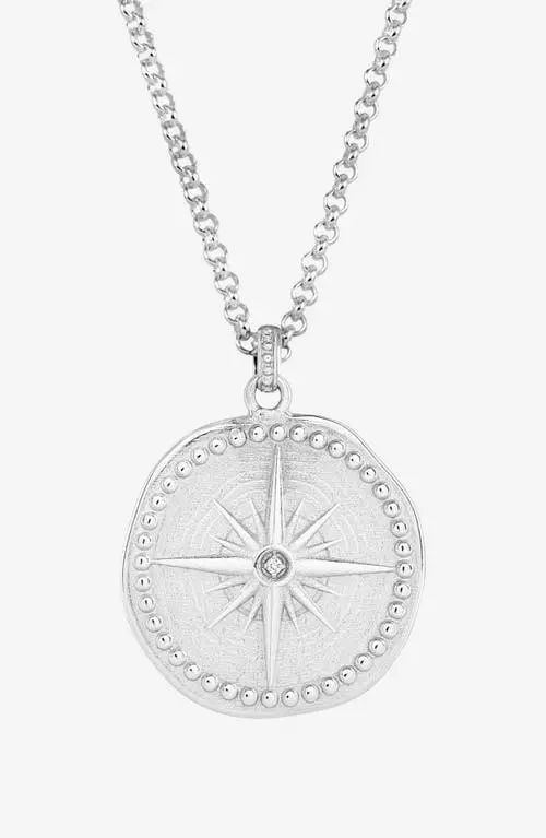 DOWER & HALL Diamond True North Talisman Necklace - Sterling Silver