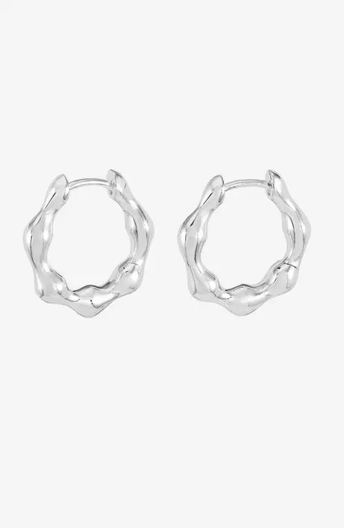 DOWER & HALL Waterfall Hinged Huggie Hoop Earrings - Sterling Silver