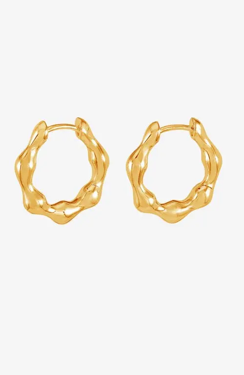 DOWER & HALL Waterfall Hinged Huggie Hoop Earrings - Yellow Gold Vermeil