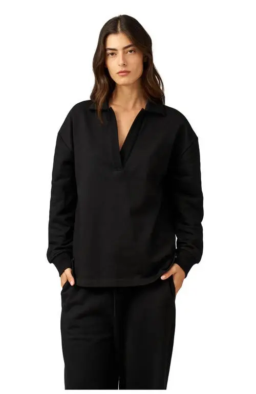 GOTTEX Collared V-neck Sweatshirt