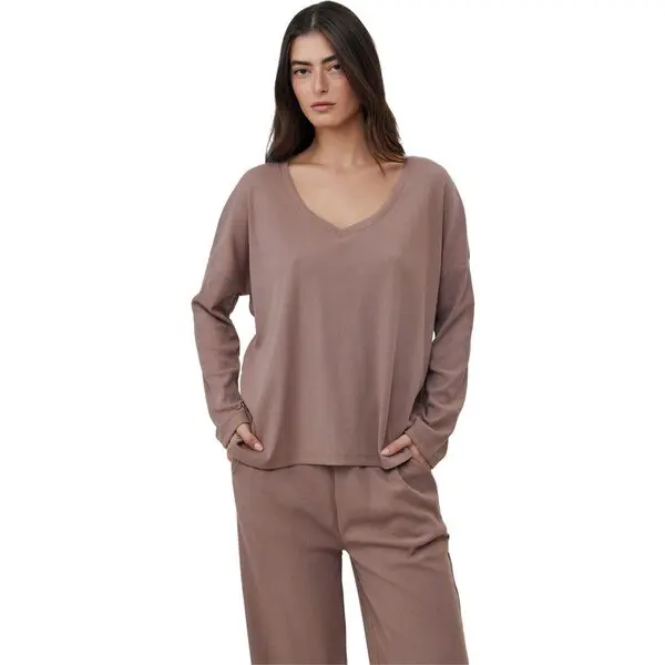 GOTTEX BEACH LIFE Sandy Days Loungewear Top - Coffee