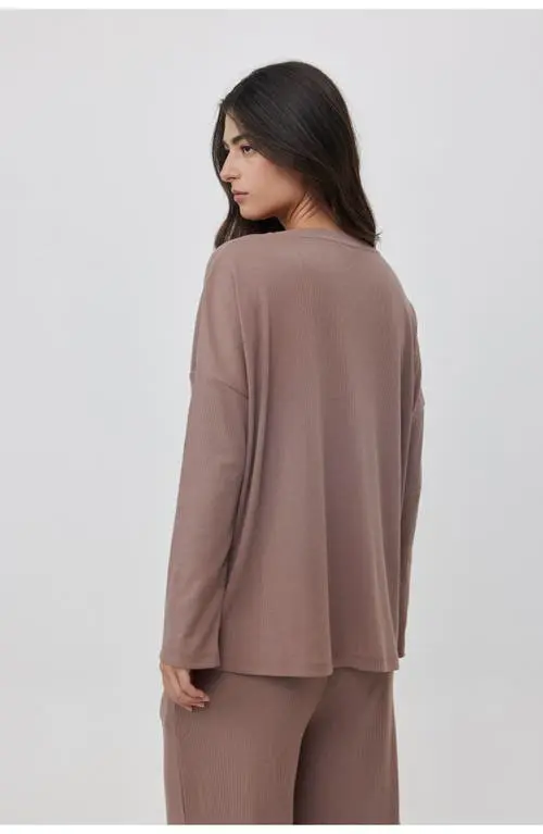 GOTTEX Sandy Days Loungewear Top - Coffee